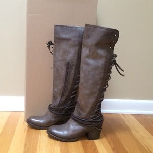 Freebird by Steven | Shoes | Freebird By Steven Coal Rear Lace Leather Boots | Poshmark